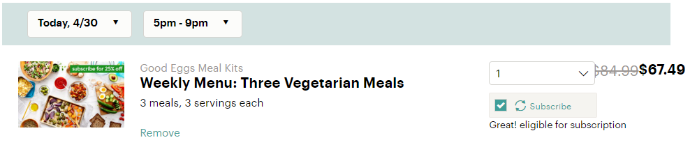 Weekly Menu Subscription – Good Eggs